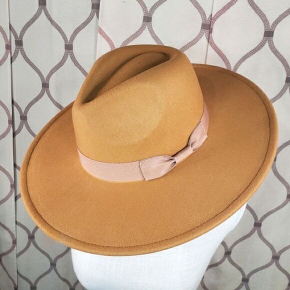 Odiva | Accessories | Odiva Wide Brimcotton Polyesterblend Hat Cameltan ...